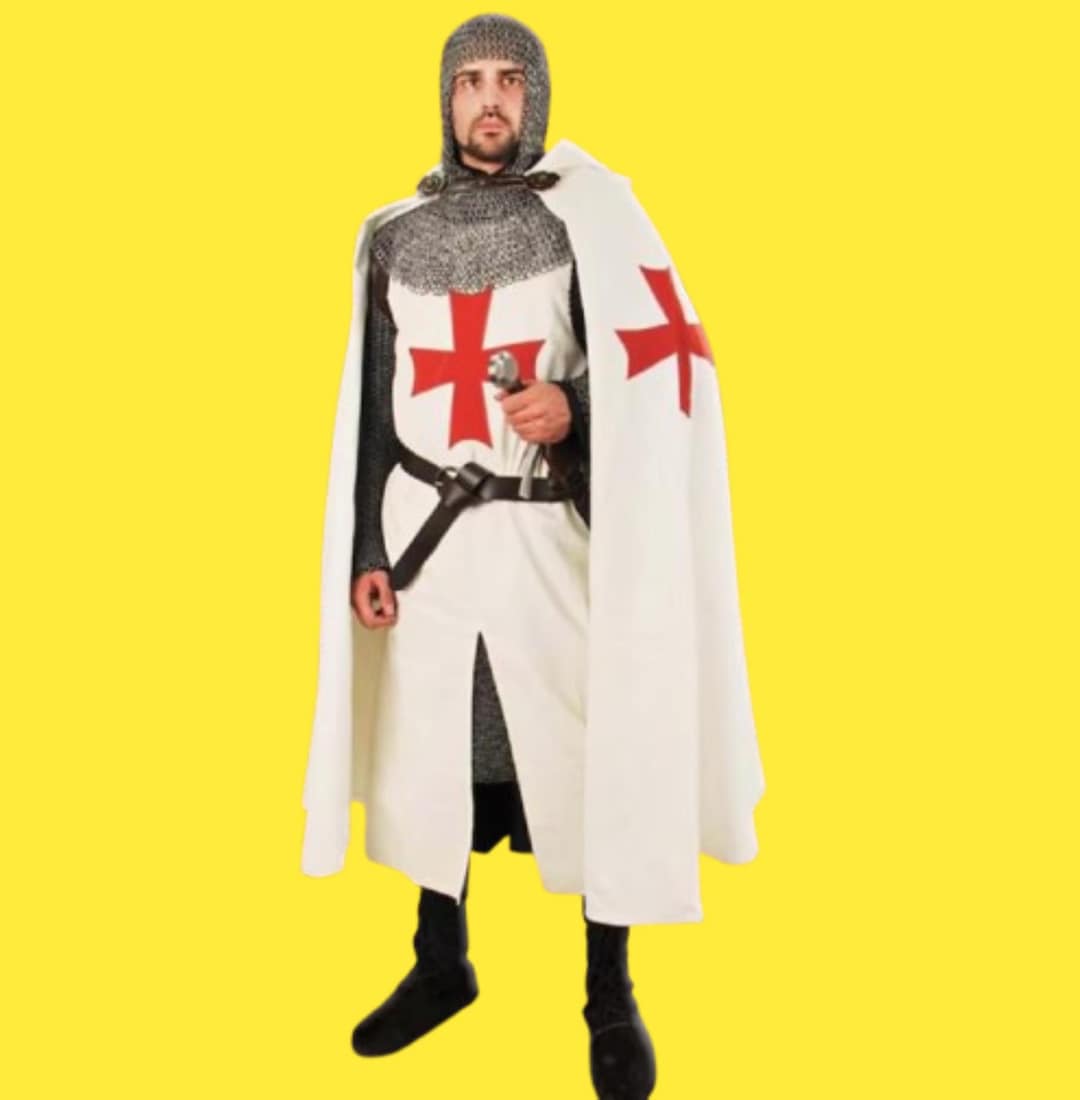 Medieval Crusader Templar Tunic Knights Clothe ~ Halloween Black, Red ...