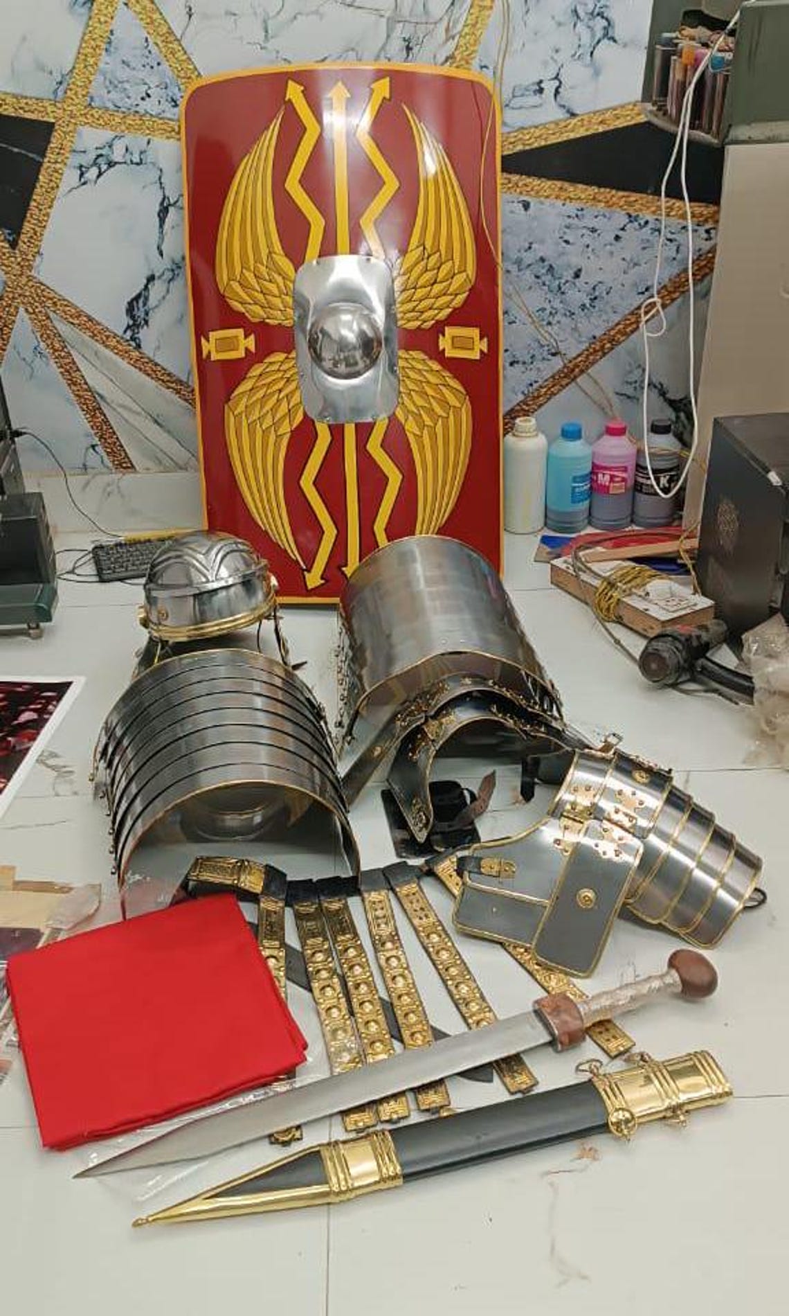 Medieval Knight Roman Armor Set~ Lorica Segmentata Attached Cingulum ...
