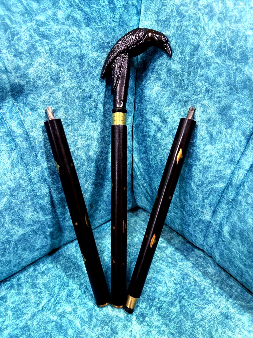 Brass Crow Head Handle Walking Stick, Steampunk Victorian Style - Etsy UK