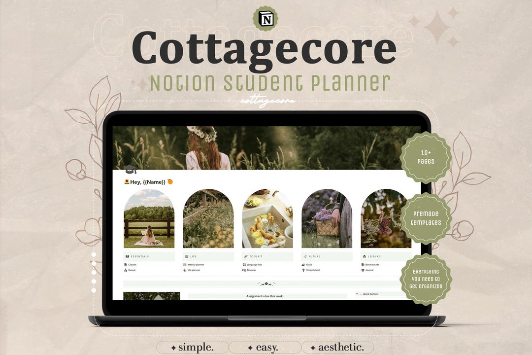 Notion Cottagecore, Notion University Template, Notion Language ...