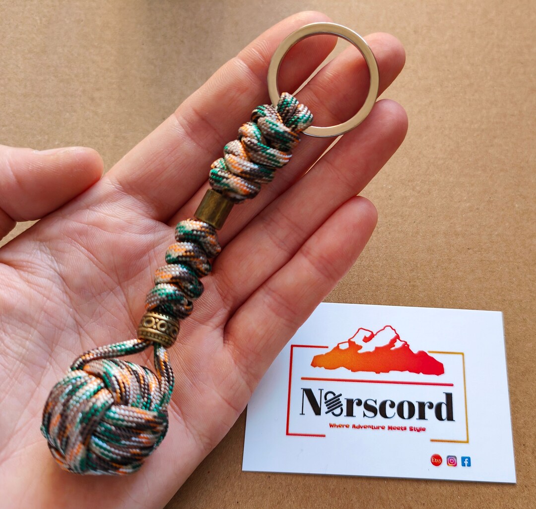 Monkey Fist Keyring With Brass Beads - Etsy UK