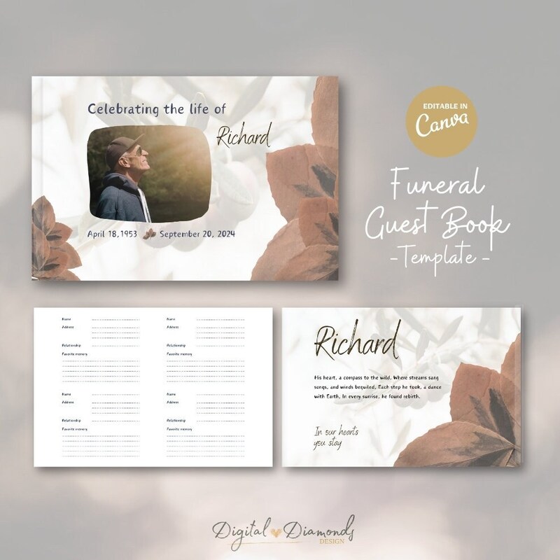 Funeral Guest Book - Etsy