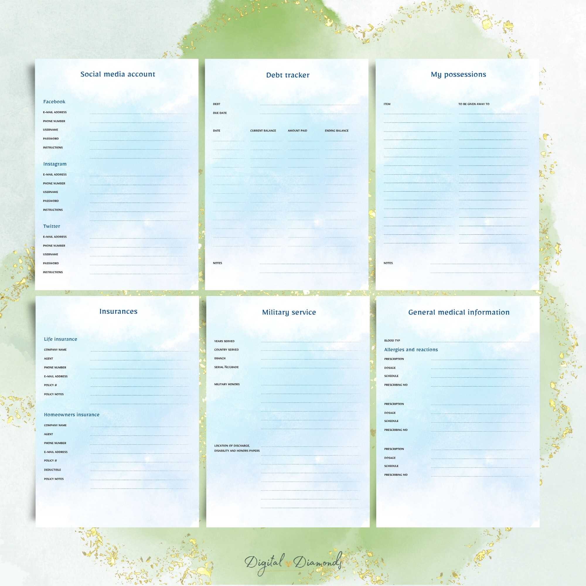 End of Life Planner, 54 Pages Editable Planning of Your Funeral ...