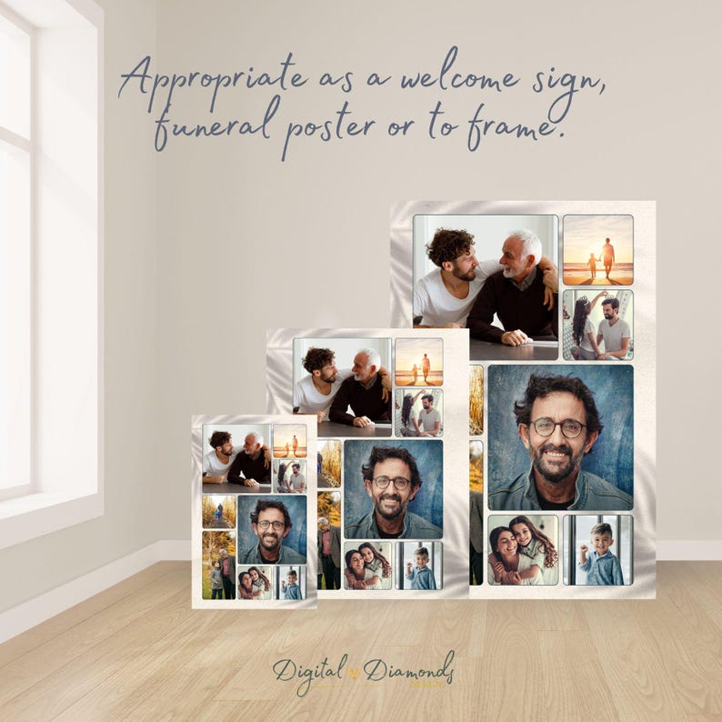 Funeral Collage Template | Memorial Photo Template | Available in Three ...