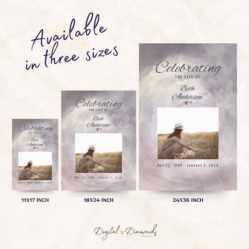 Funeral Poster Template Memorial Poster for a Funeral Service Available ...