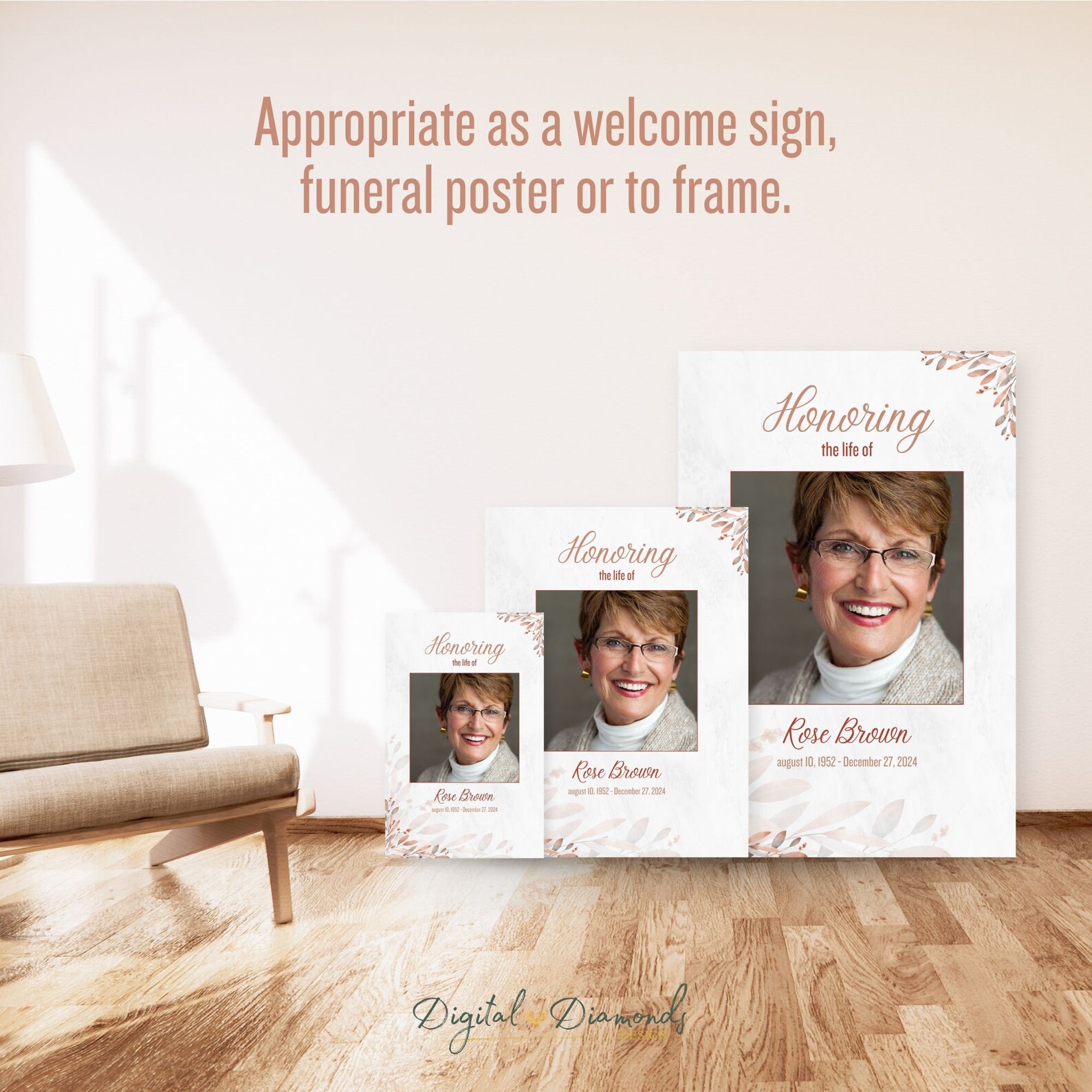 Funeral Poster Template | Memorial Sign Available in Three Sizes ...