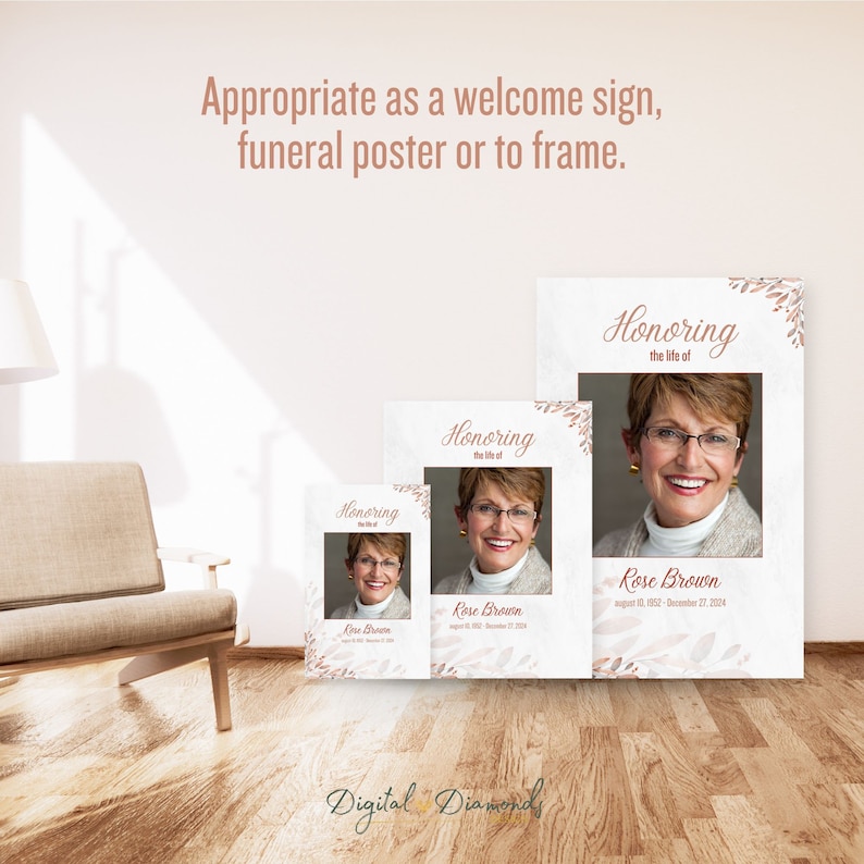 Funeral Poster Template | Memorial Sign Available in Three Sizes ...
