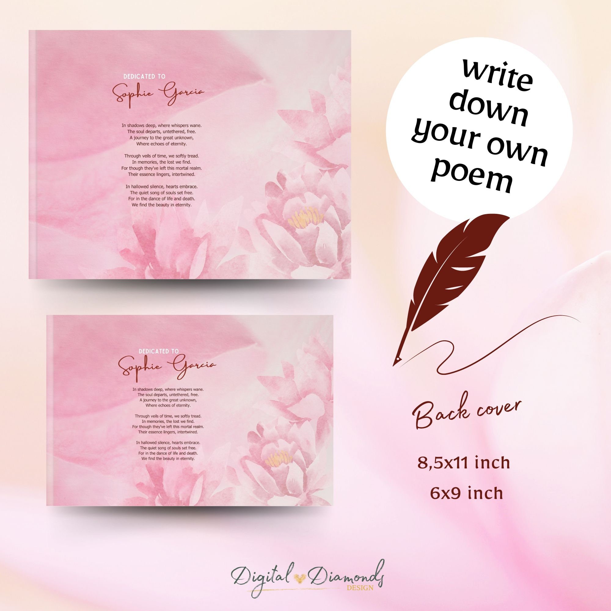 Template: Funeral Guest Book, Memorial Sign in Book, Editable, Canva ...