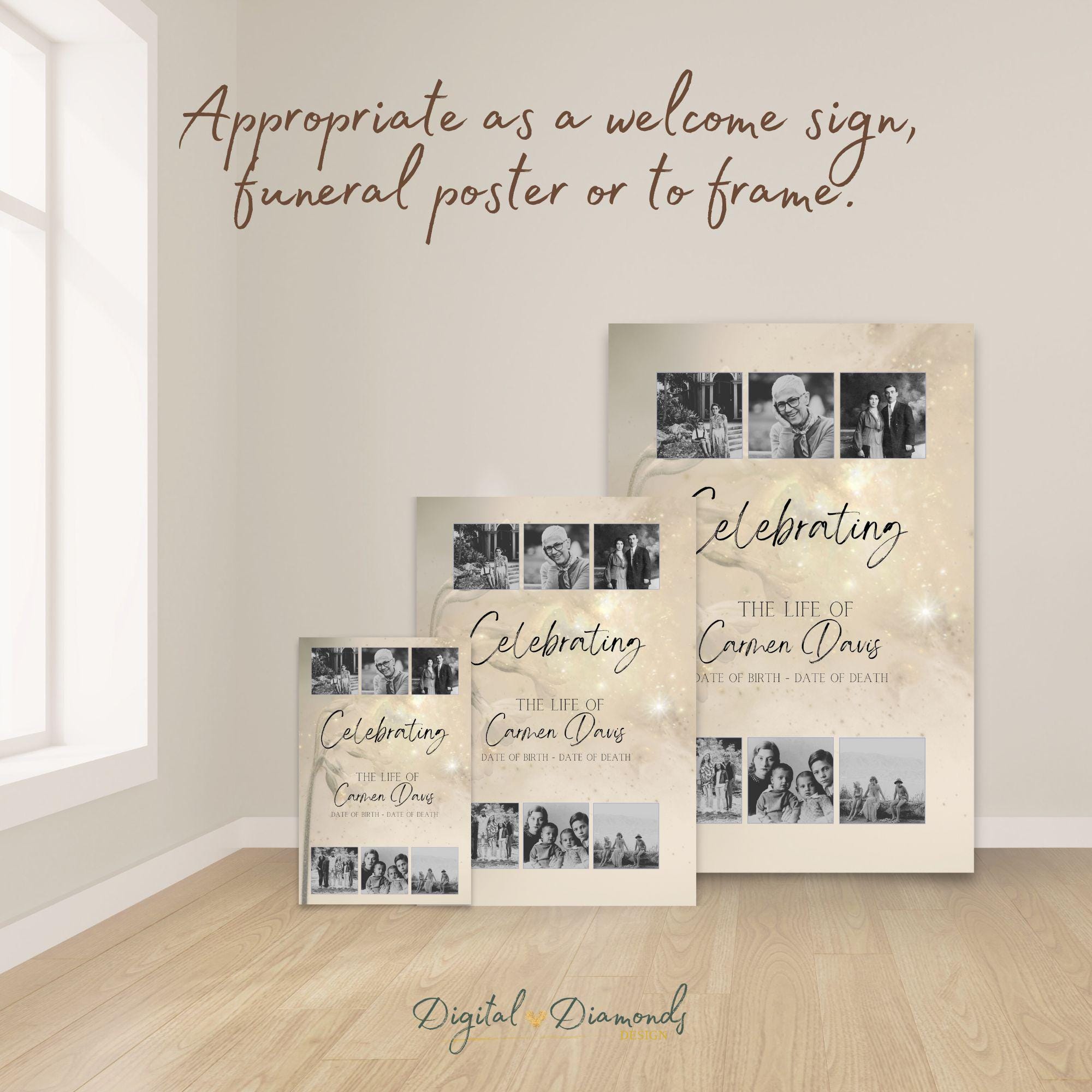 Funeral Collage Template Memorial Photo Collage Available in Three ...