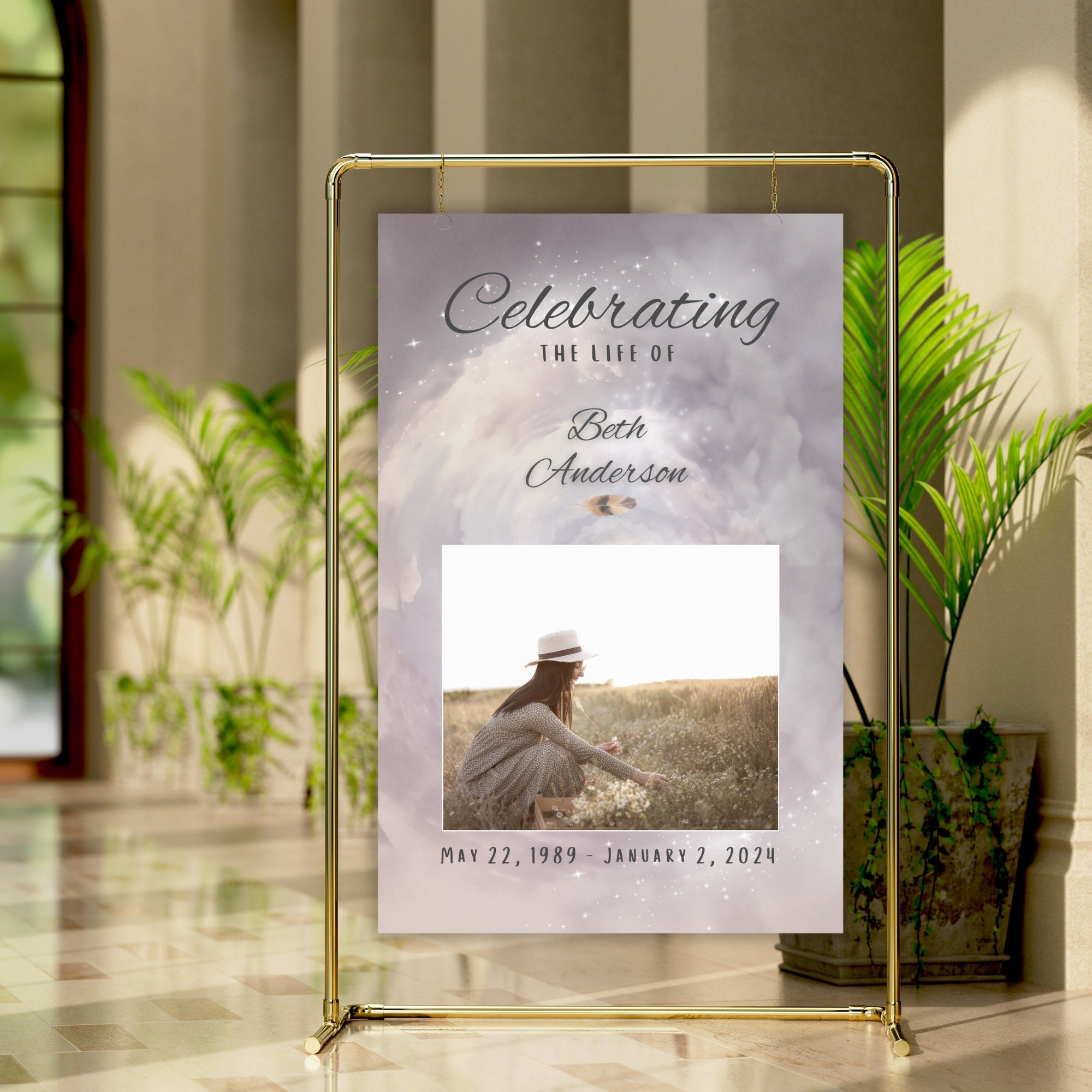 Funeral Poster Template Memorial Poster for a Funeral Service Available ...