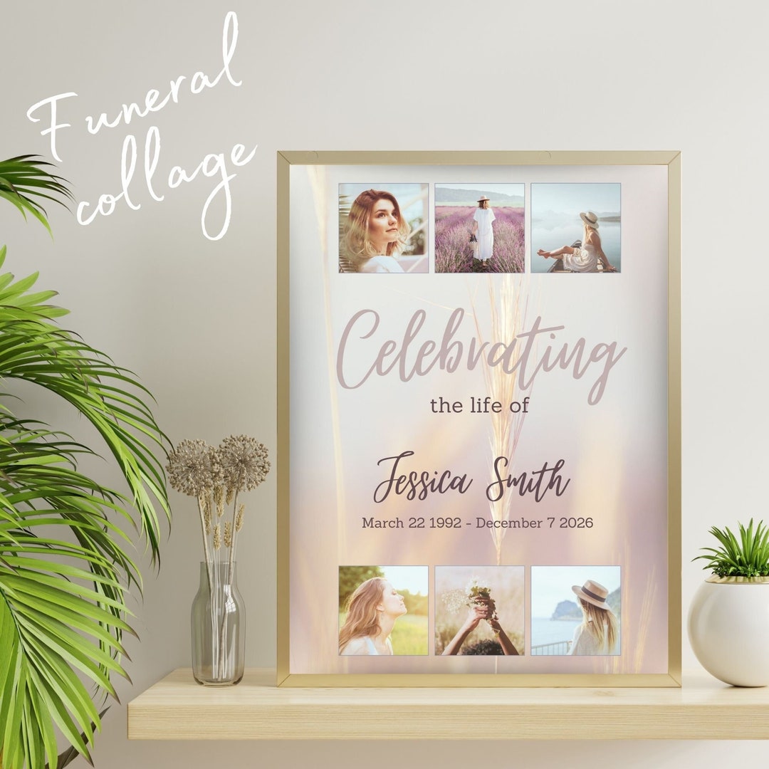 Funeral Photo Collage | Memorial Sign Template | Available in Three ...