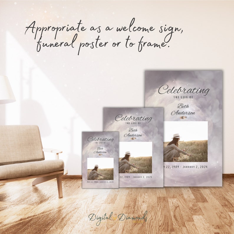 Funeral Poster Template Memorial Poster for a Funeral Service Available ...