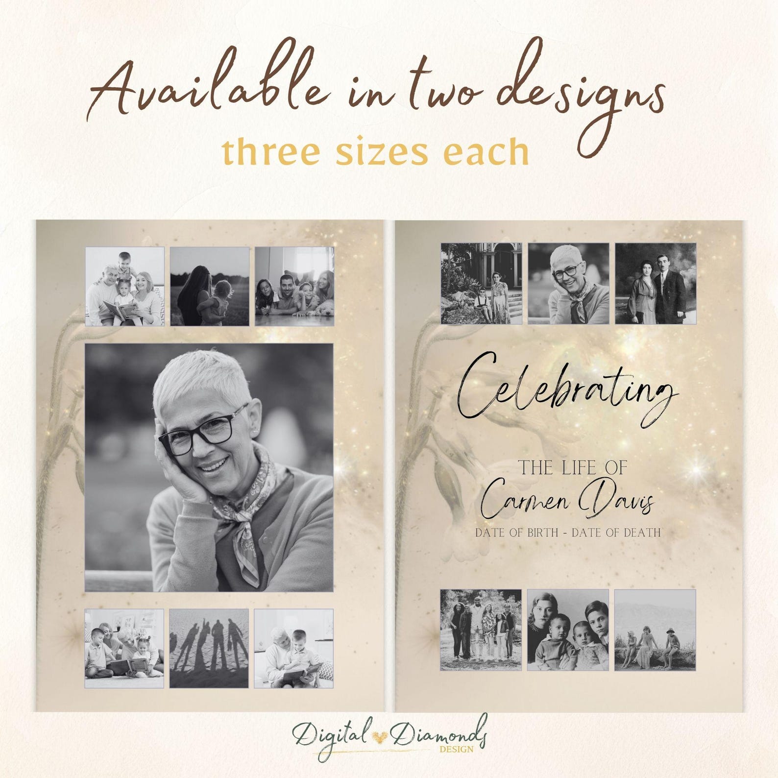 Funeral Collage Template | Memorial Photo Collage | Available in Three ...