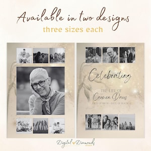 Funeral Collage Template | Memorial Photo Collage | Available in Three ...