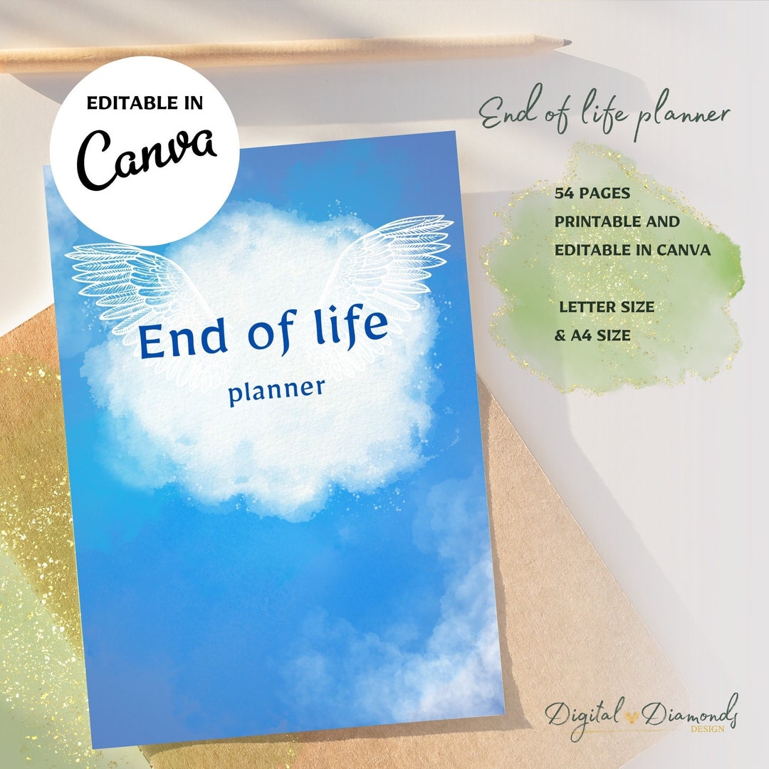 End of Life Planner, 54 Pages Editable Planning of Your Funeral ...