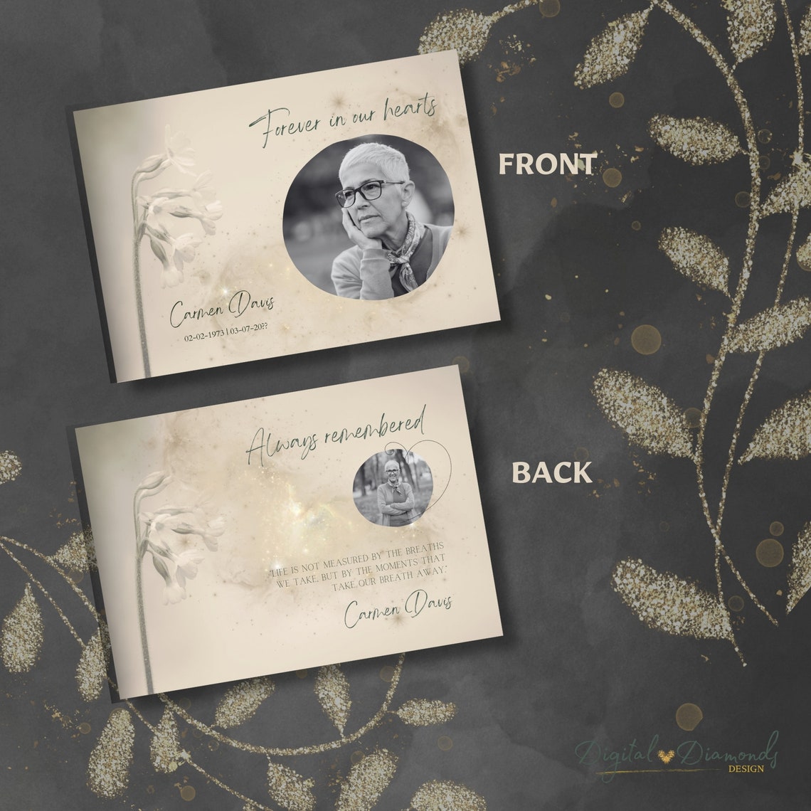 Memorial Guest Book Template, Funeral Sign in Book, Custom Template in ...