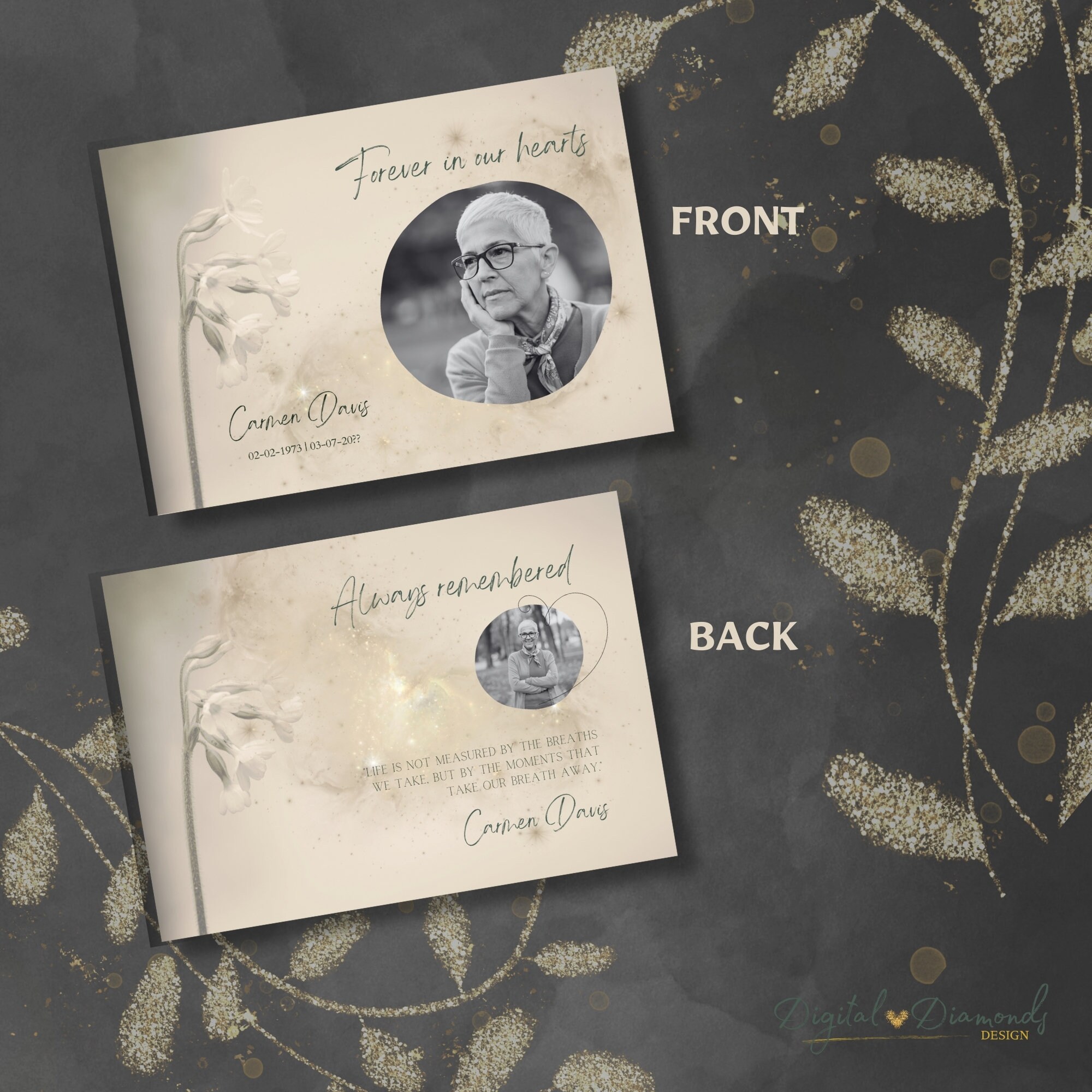 Memorial Guest Book Template, Funeral Sign in Book, Custom Template in ...