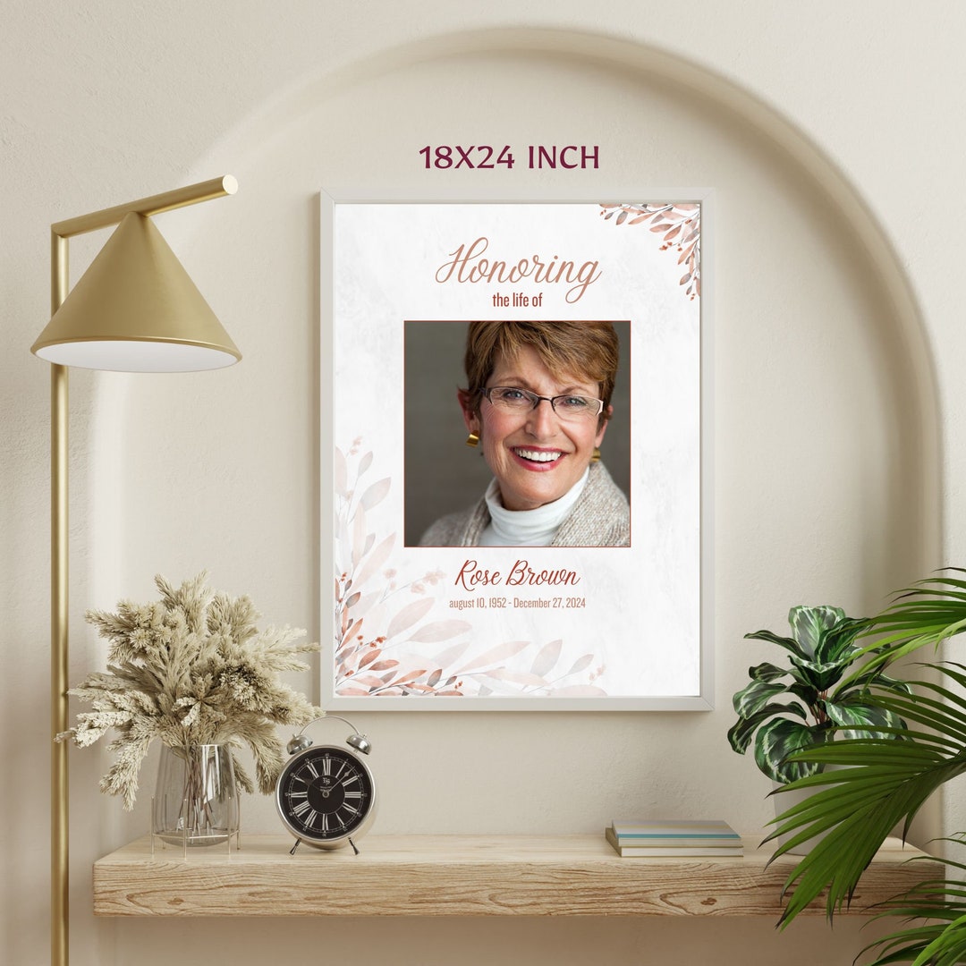 Funeral Poster Template | Memorial Sign Available in Three Sizes ...