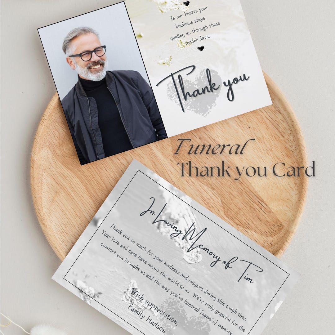Funeral Template for a Memorial Service | Sympathy Card | Funeral Thank ...