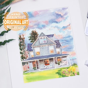 100% Hand-painted Home,custom House Painting,housewarming Gift,our ...