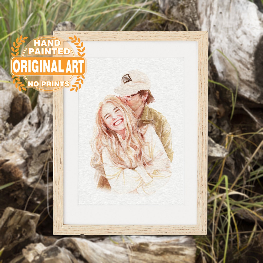 Couple Proposal Portrait, Custom Portrait From Photo, Engagement Gift ...