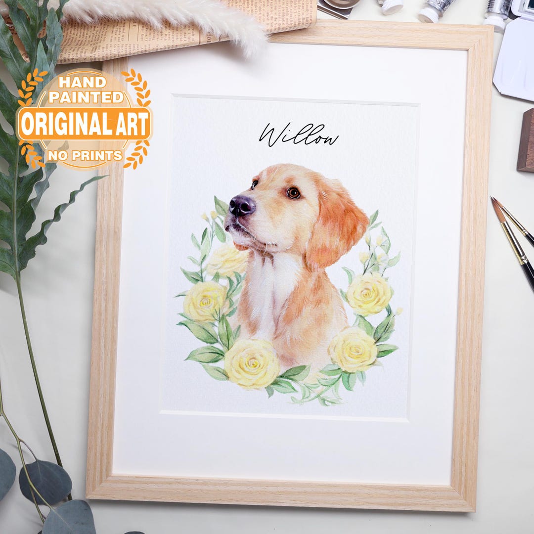Custom Watercolor Pet Portrait,using Pet Photo,dog Portrait From Photo ...