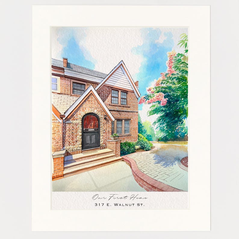 Custom Hand-painted Home Portrait, Watercolor Home, House Painting ...