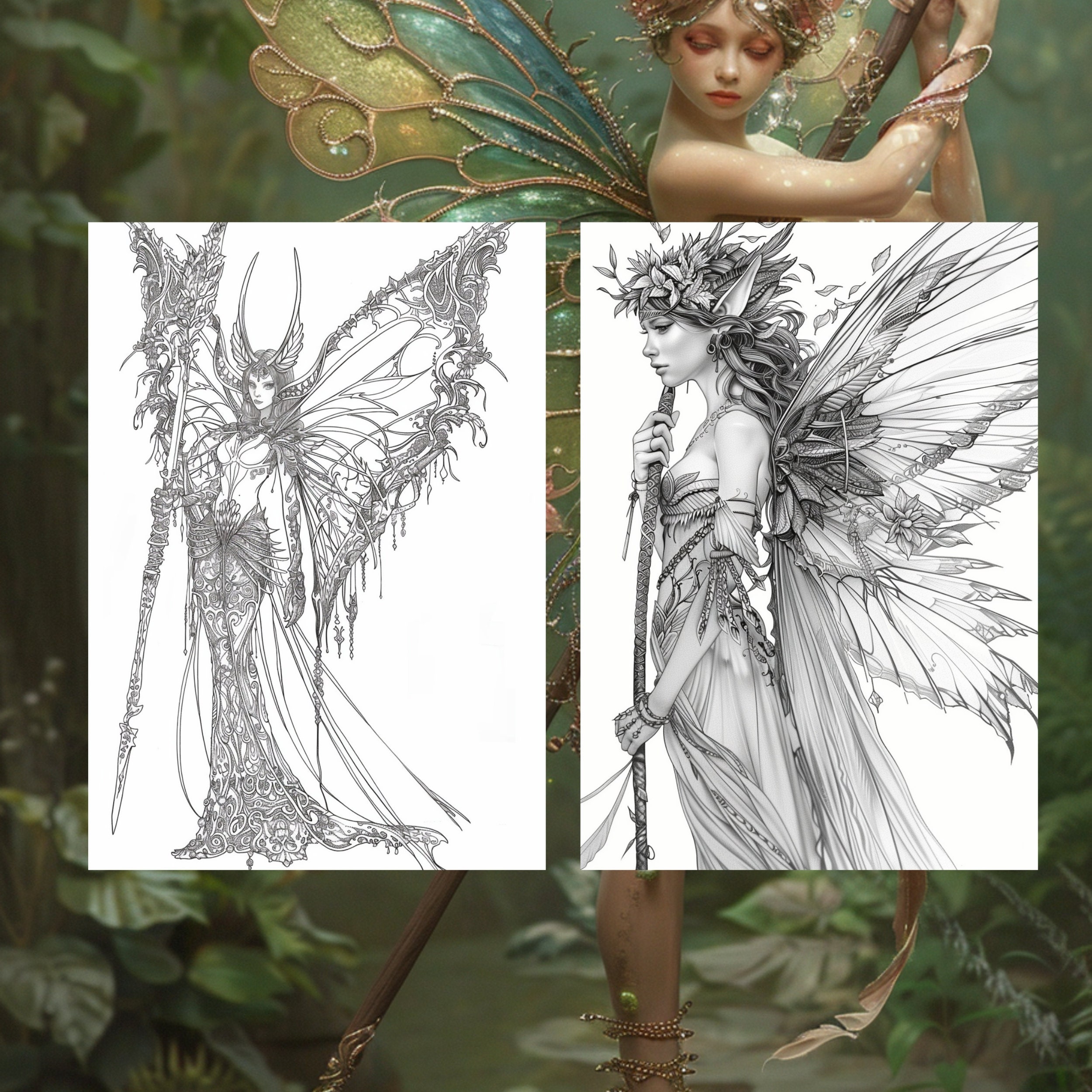Angel of Death Coloring Pages, Dark Fantasy Fairies (printable PDF) - Etsy