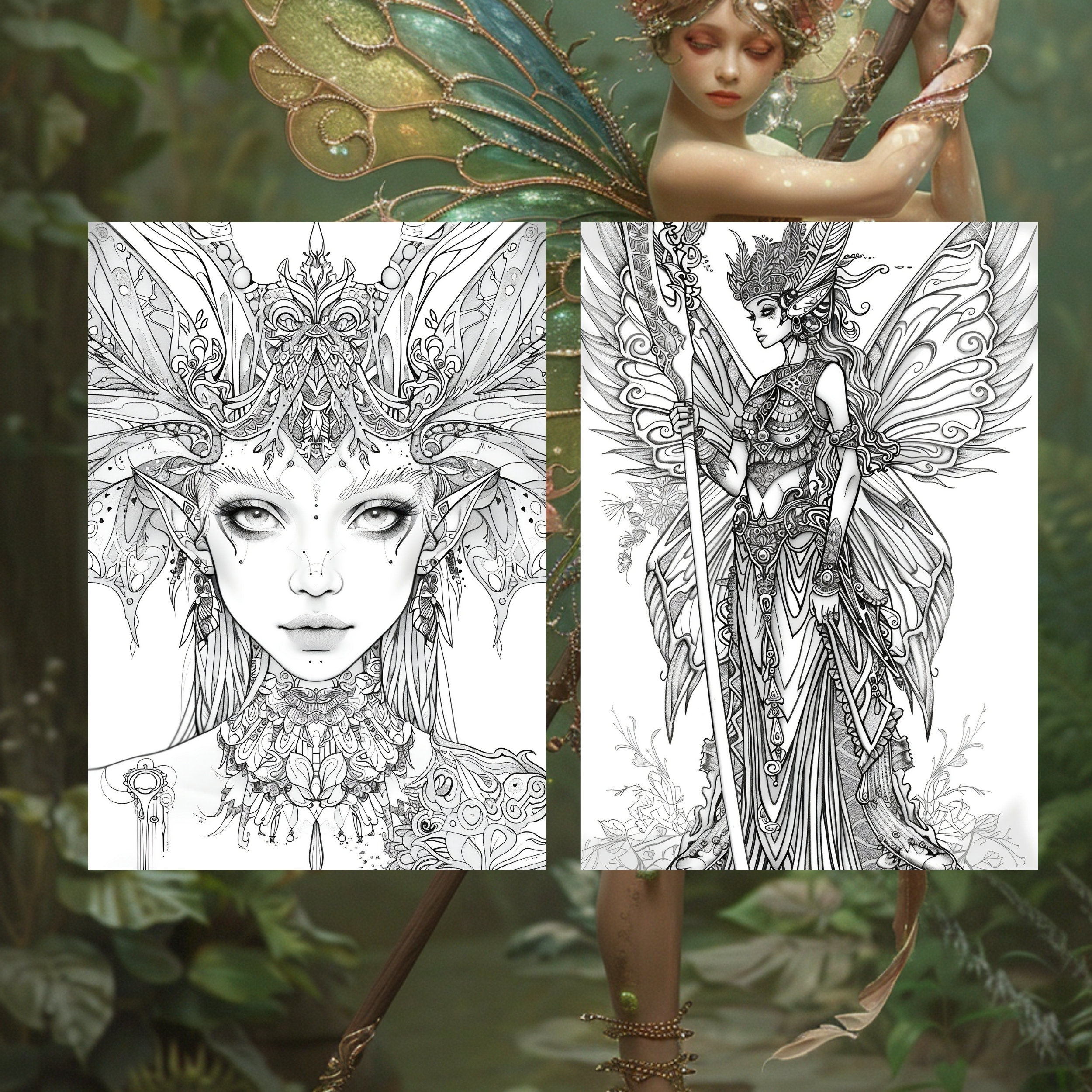 Angel of Death Coloring Pages, Dark Fantasy Fairies (printable PDF) - Etsy