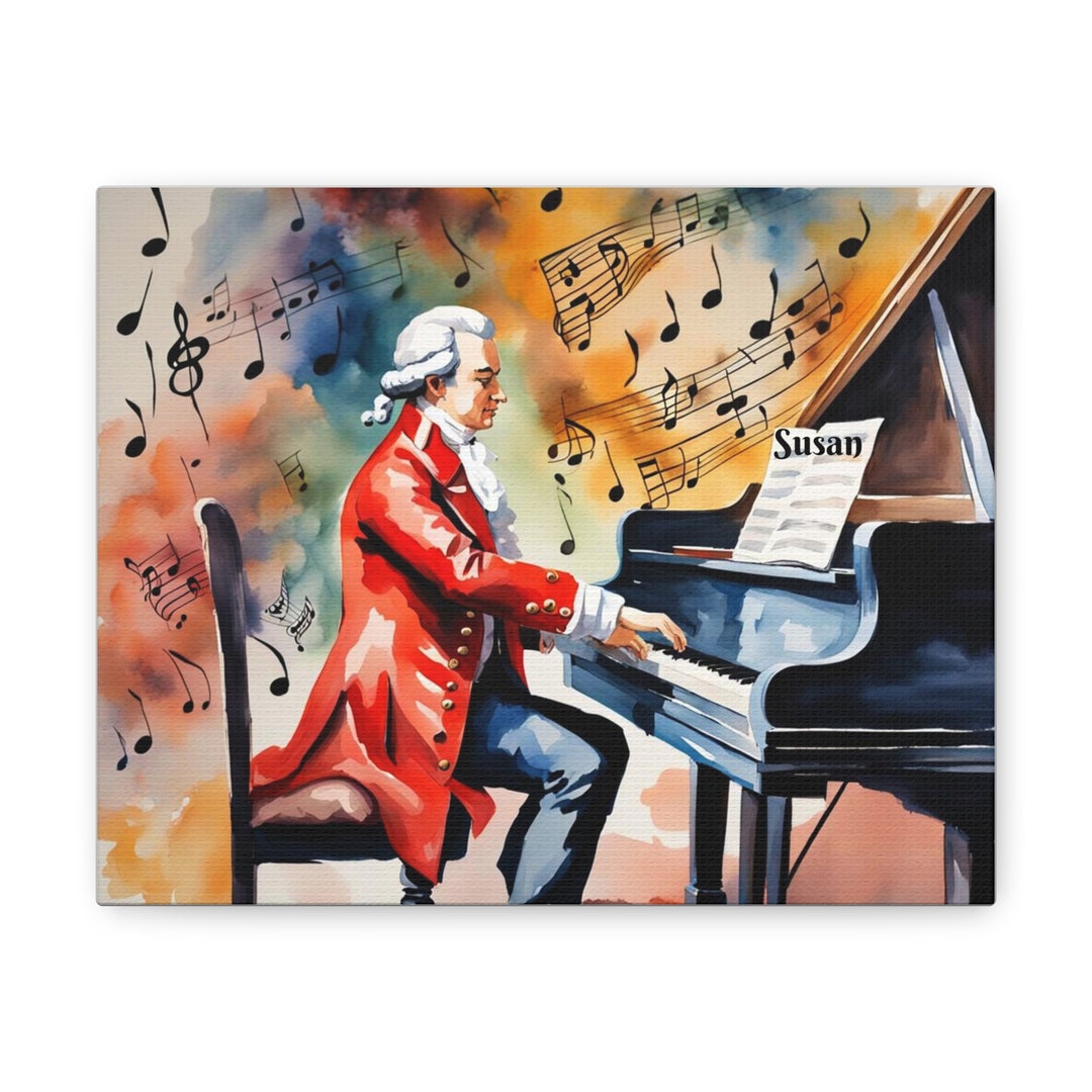 Best Music Teacher, Mozart Wall Art, Piano Teacher Watercolor, Canvas ...