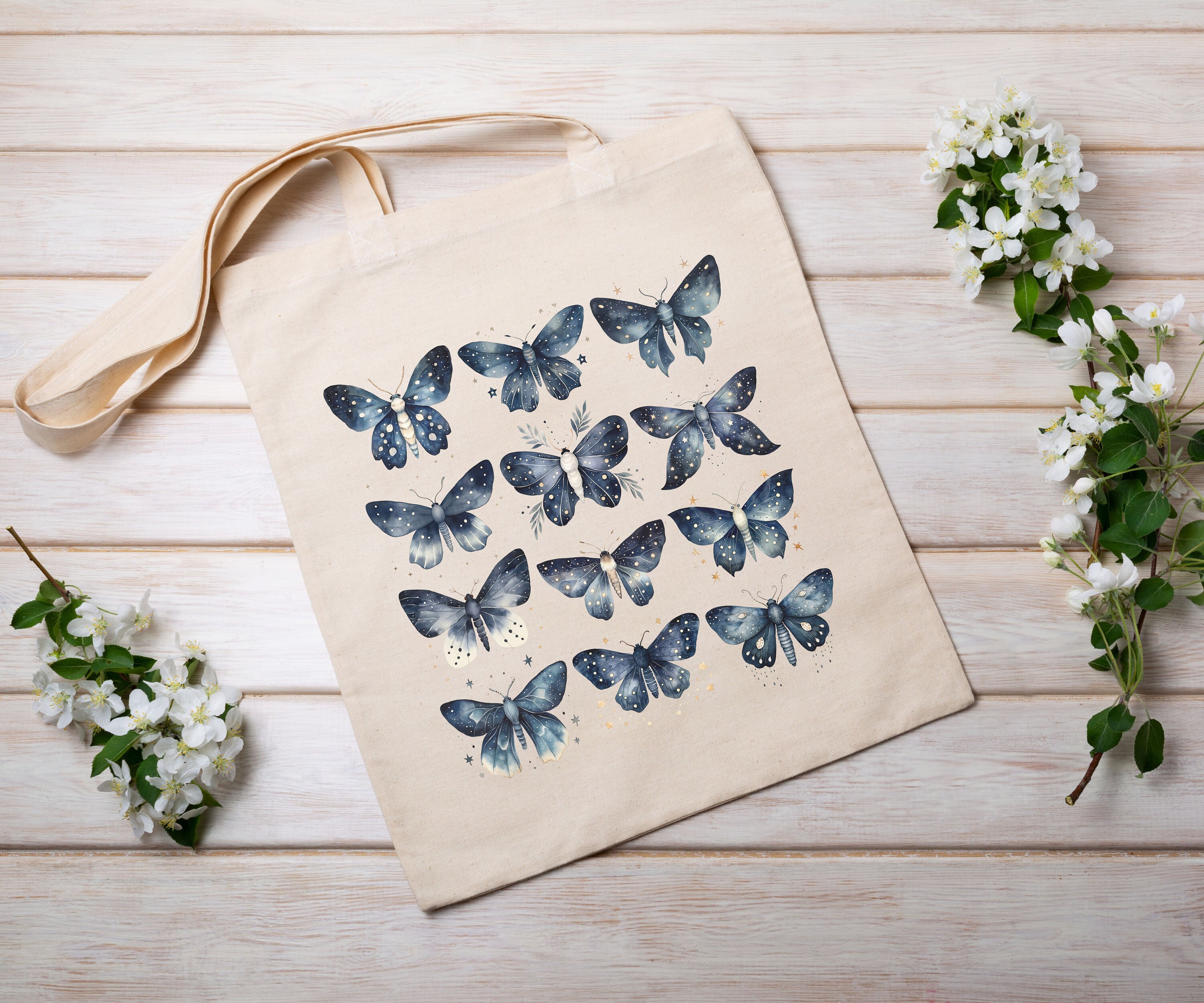 Gothic Moth Tote Bag Moth Canvas Tote Moody Aesthetic Reusable Canvas ...