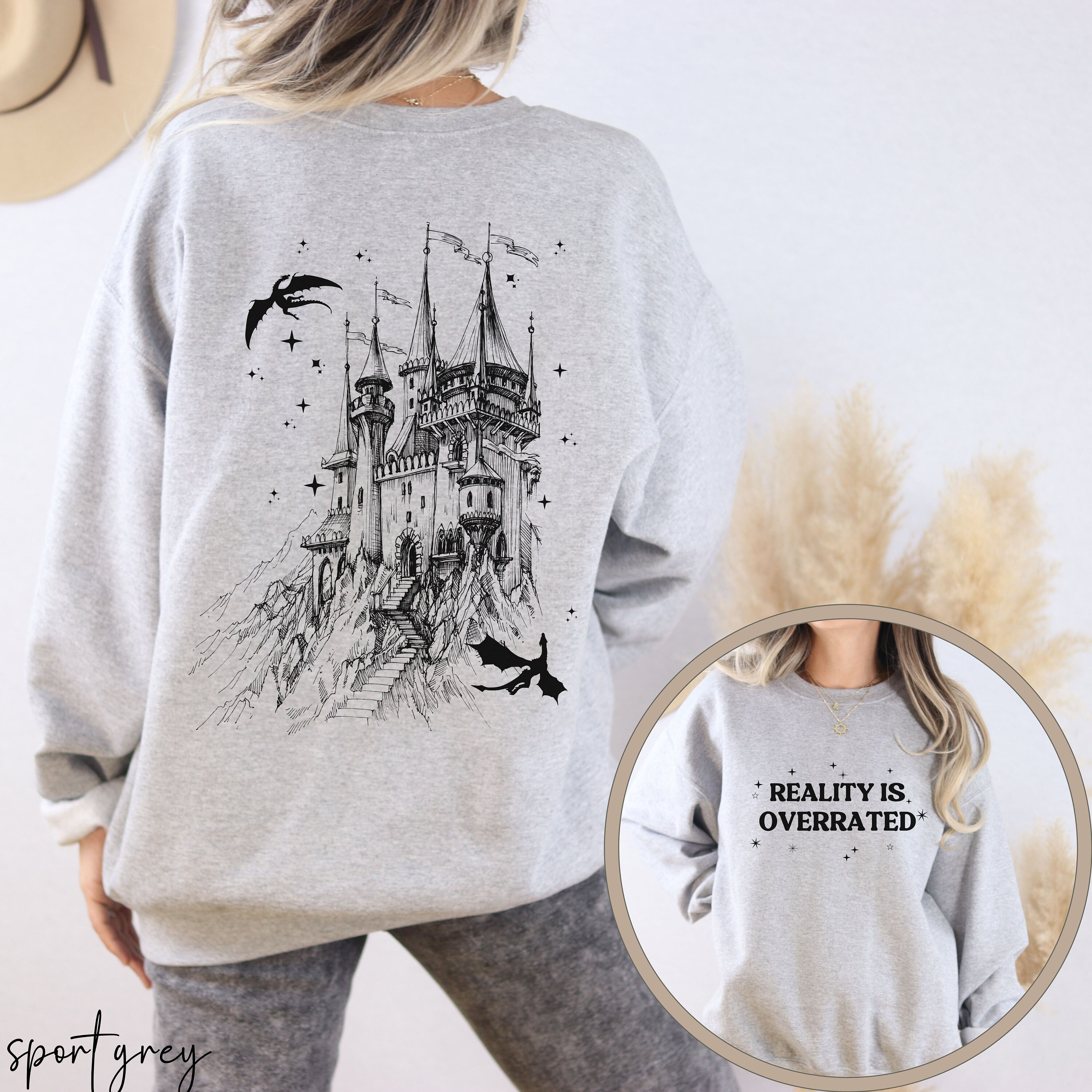 Fantasy Reading Sweater Reality is Overrated Sweatshirt Gift for ...