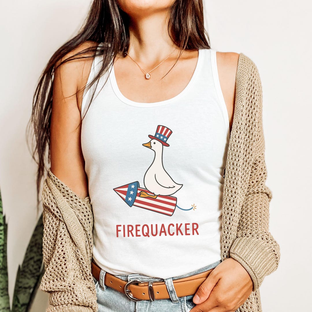 4th of July Tank Top Festive Silly Goose Shirt Patriotic Silly Goose ...