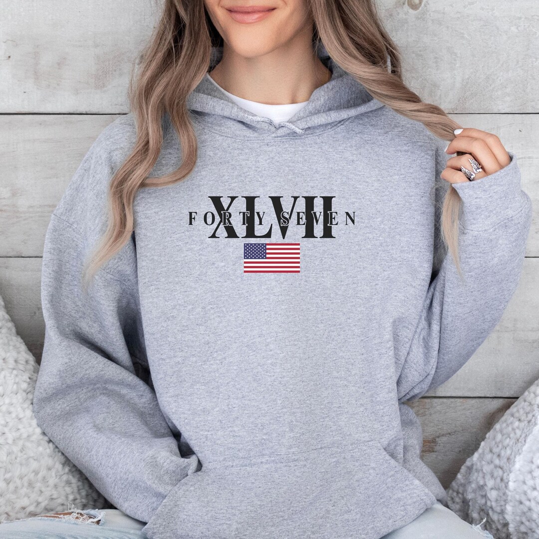 Trump 47 Roman Numerals Trump Hoodie American Flag Trump Vance ...