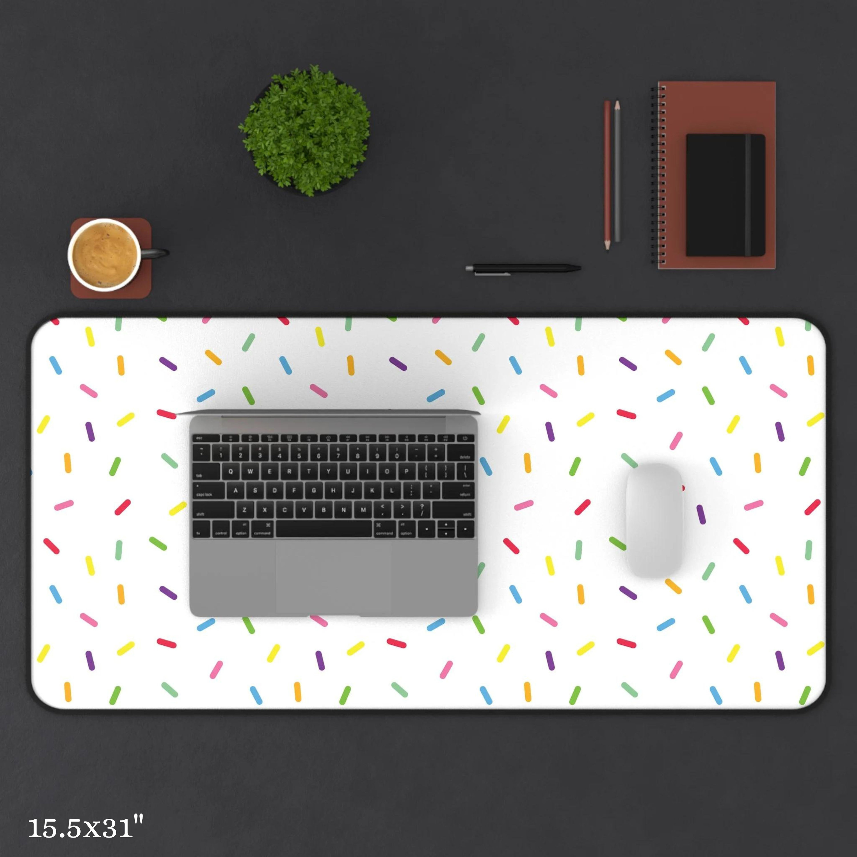 Pastel Sprinkles Desk Mat Pastel Colors Computer Mat for Office Cute ...