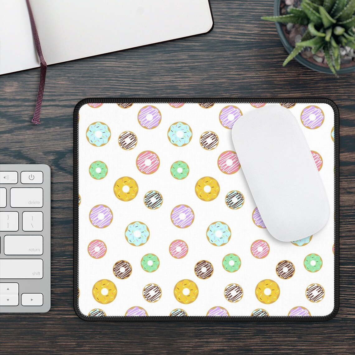 Sprinkle Donuts Desk Mat for Office Decor Colorful Pastel Desk Mat for ...