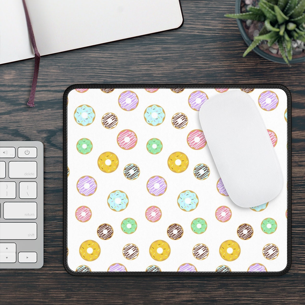 Sprinkle Donuts Desk Mat for Office Decor Colorful Pastel Desk Mat for ...