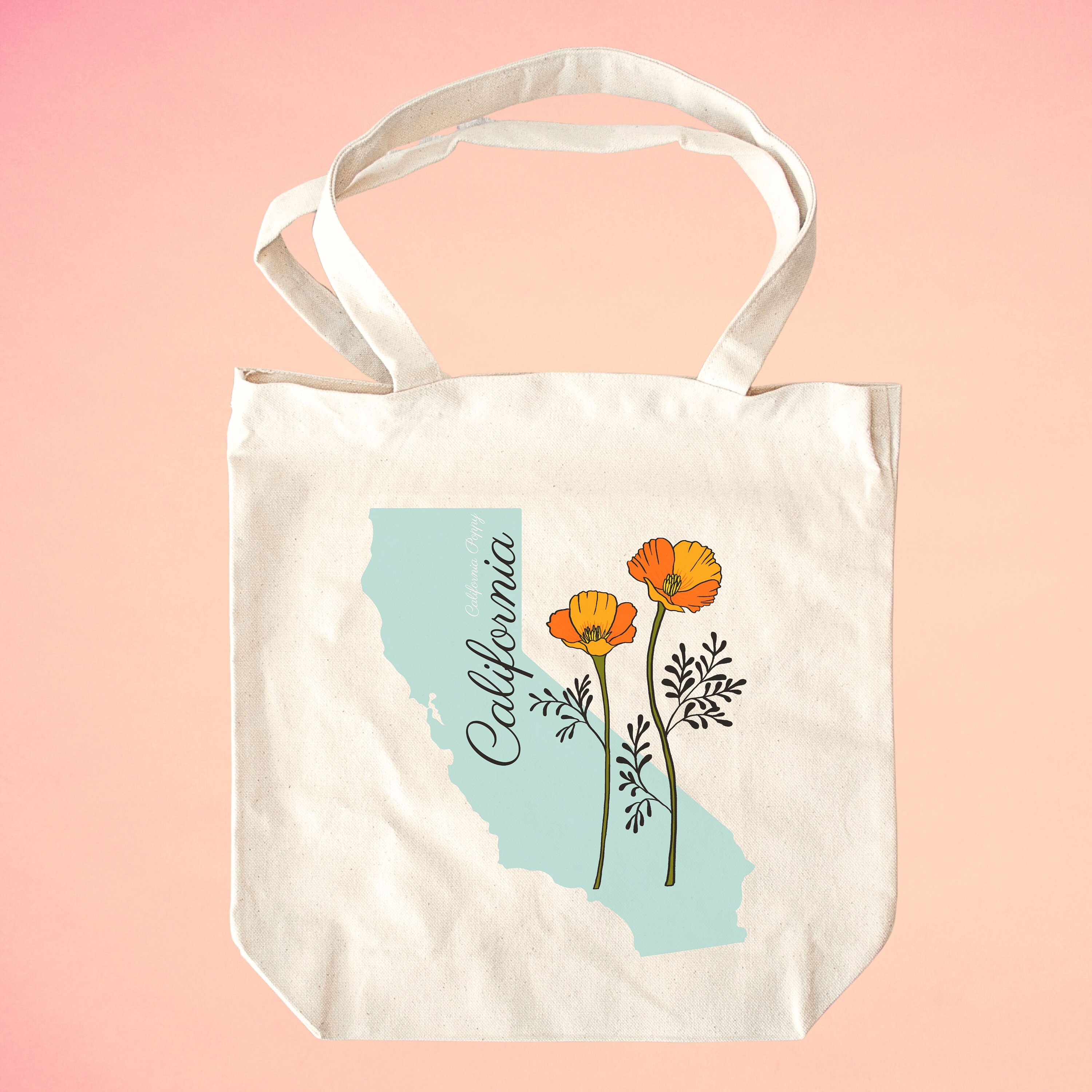 California Poppy Tote Bag California State Flower Tote Bag for Everyday ...
