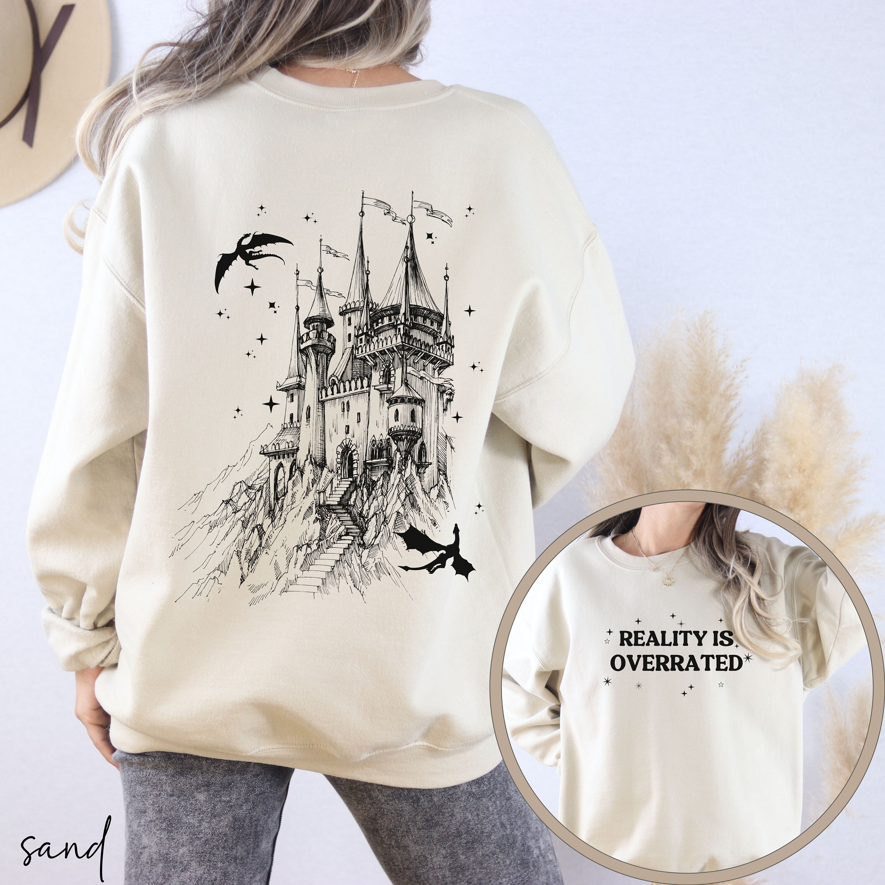 Fantasy Reading Sweater Reality is Overrated Sweatshirt Gift for ...