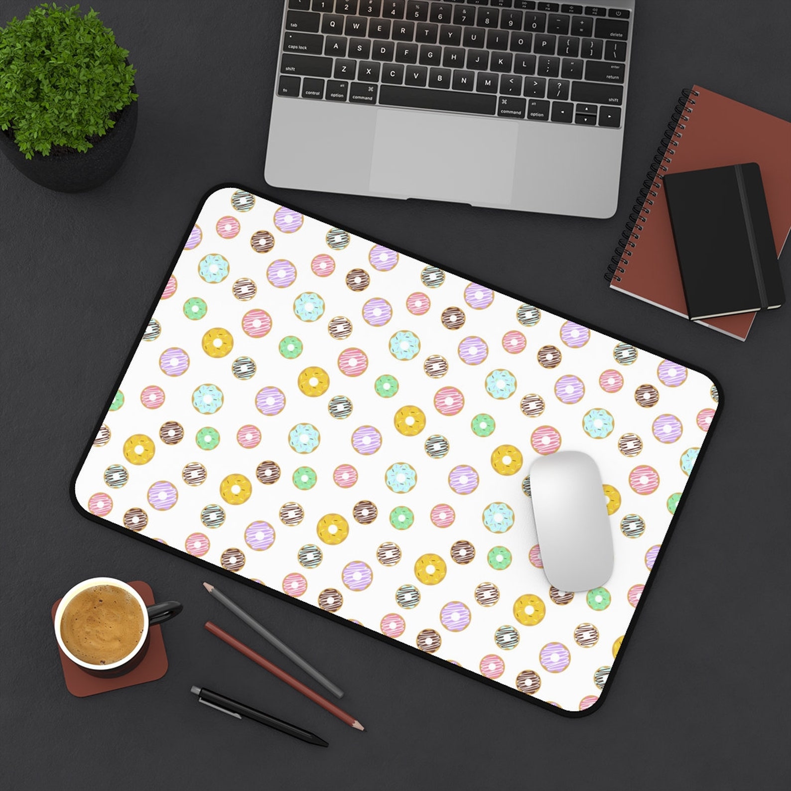 Sprinkle Donuts Desk Mat for Office Decor Colorful Pastel Desk Mat for ...
