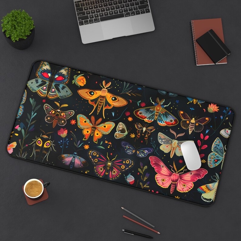 Insects Desk Mat Nature Desk Decor XL Mousepad Forestcore Desk Mat With ...