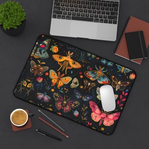 Insects Desk Mat Nature Desk Decor XL Mousepad Forestcore Desk Mat With ...