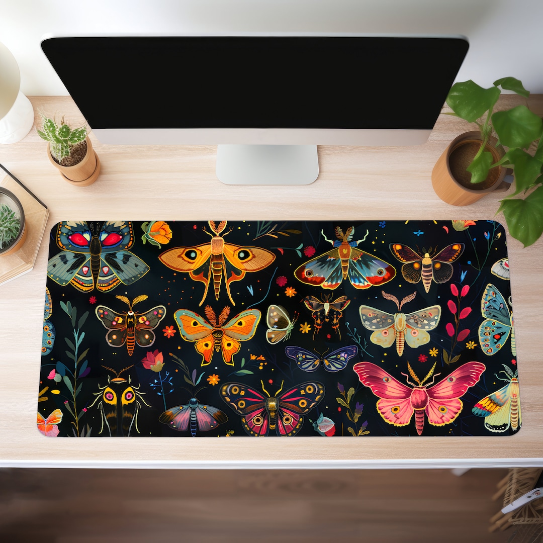 Insects Desk Mat Nature Desk Decor XL Mousepad Forestcore Desk Mat With ...