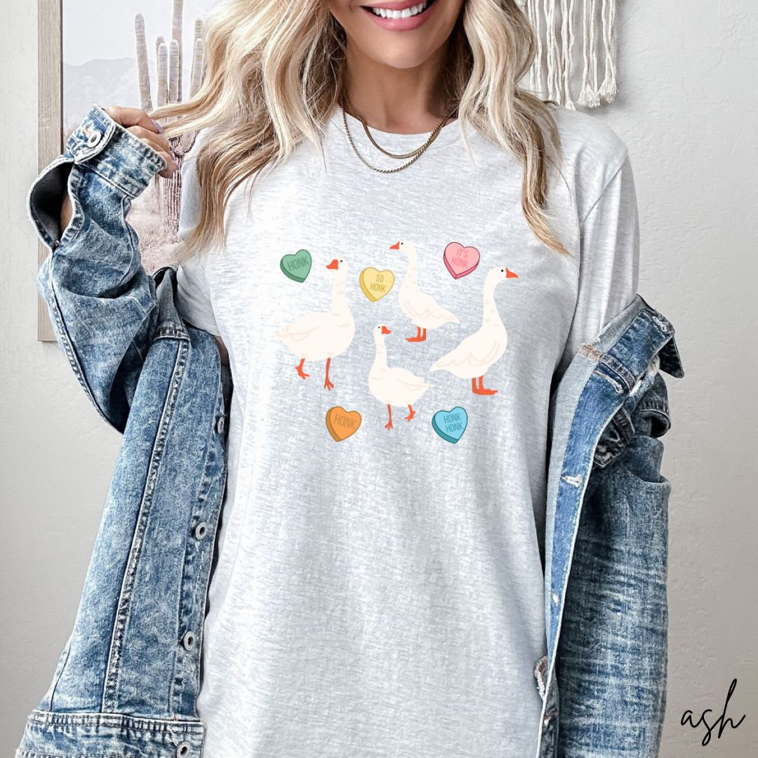 Silly Goose Valentine T-shirt Funny Candy Heart Saying Animal Valentine ...