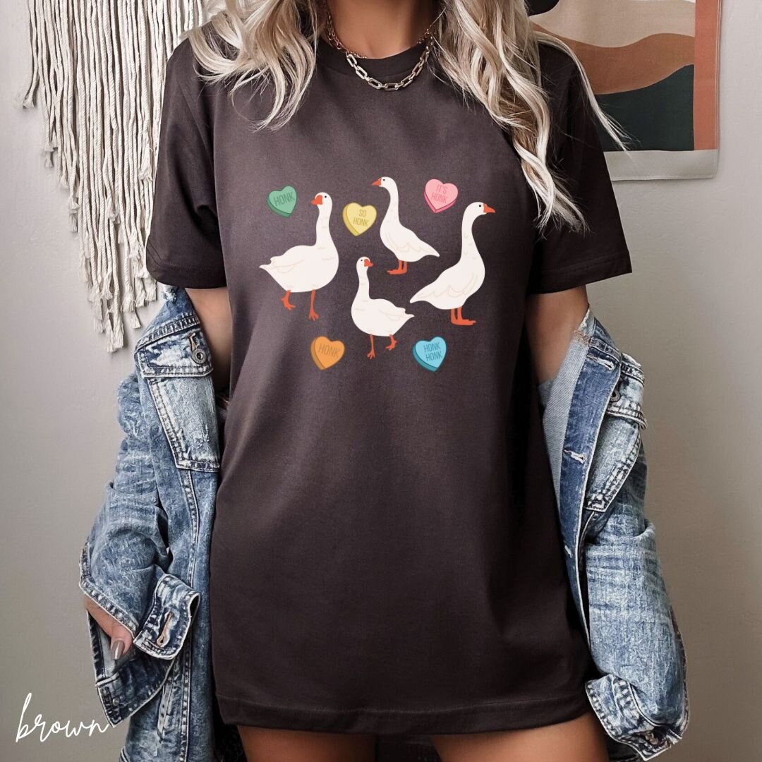 Silly Goose Valentine T-shirt Funny Candy Heart Saying Animal Valentine ...