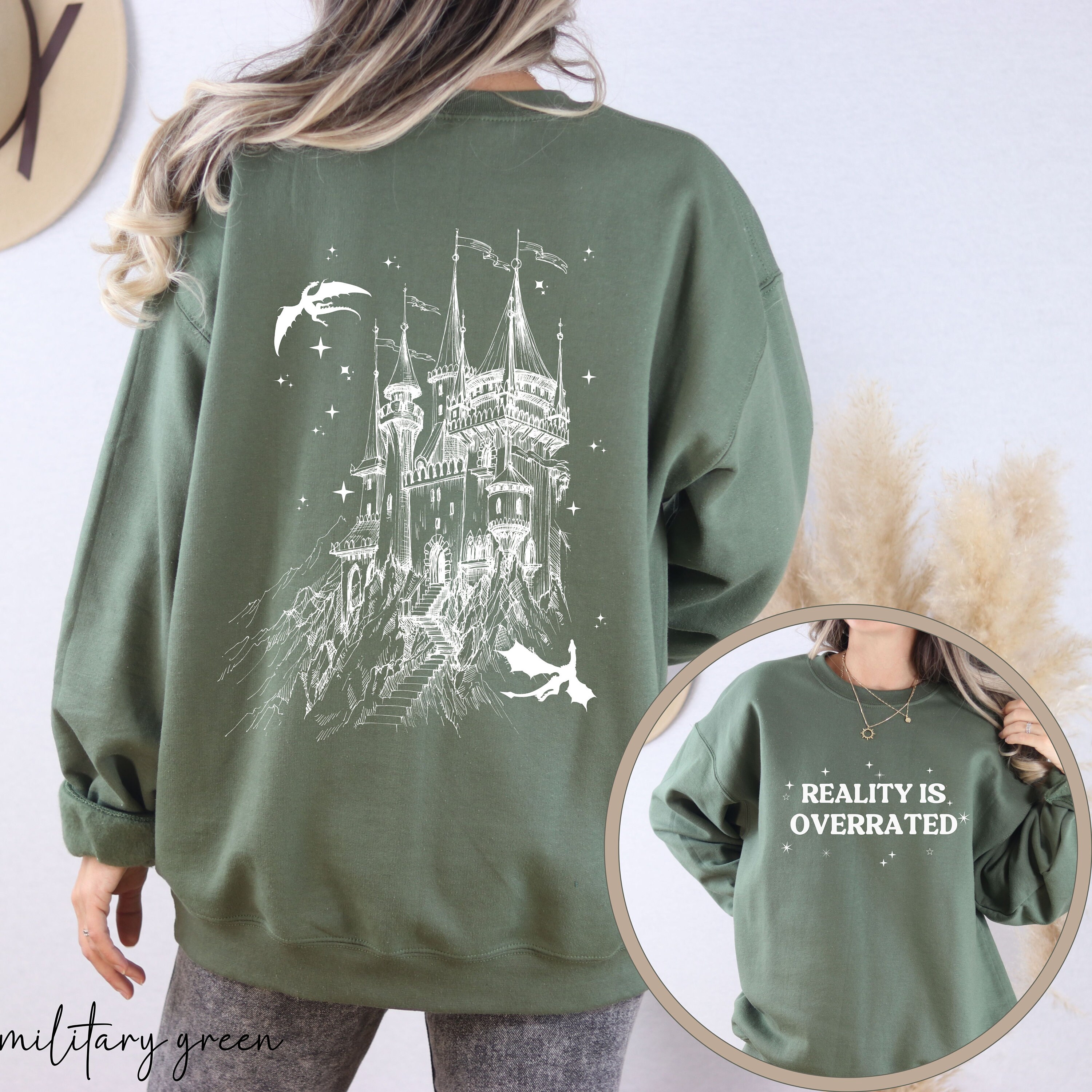 Fantasy Reading Sweater Reality is Overrated Sweatshirt Gift for ...