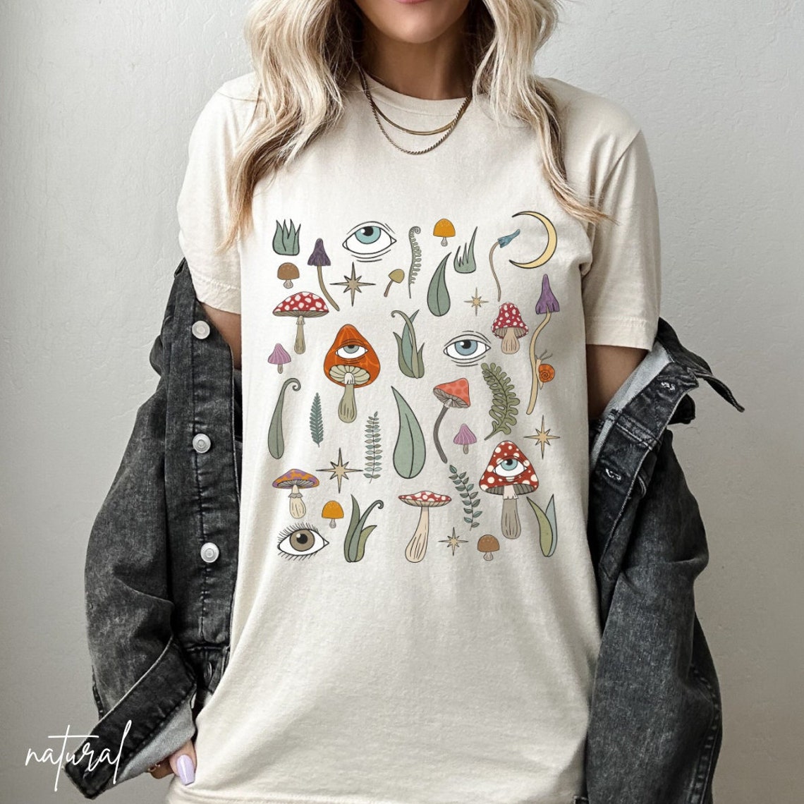 Mushroom Collage Cottagecore Aesthetic Shirt Forestcore Style Shirt ...
