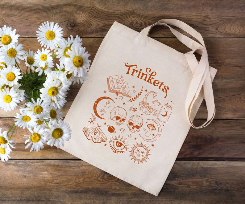 Trinkets Tote Bag Eco Friendly Bag Reusable for Shopping Witchy ...