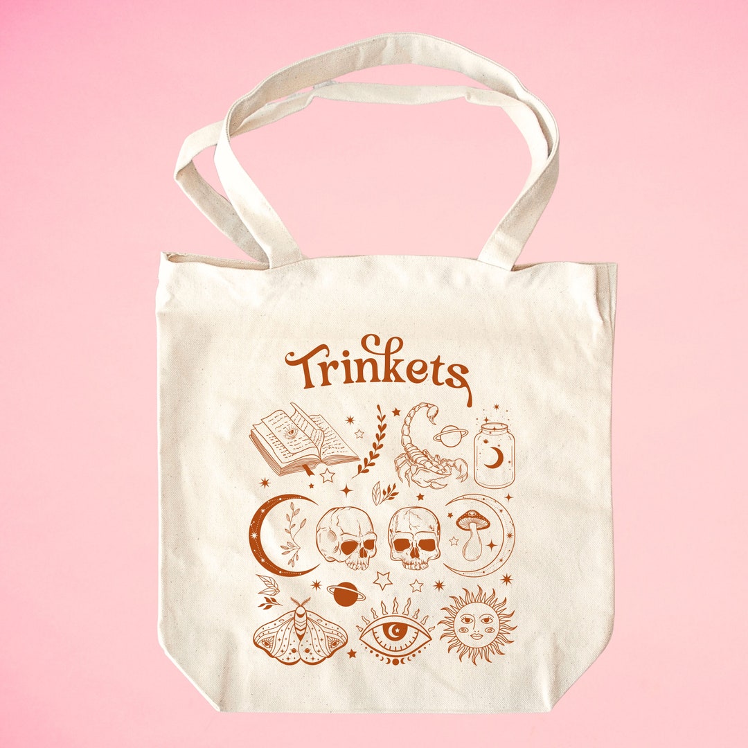 Trinkets Tote Bag Eco Friendly Bag Reusable for Shopping Witchy ...