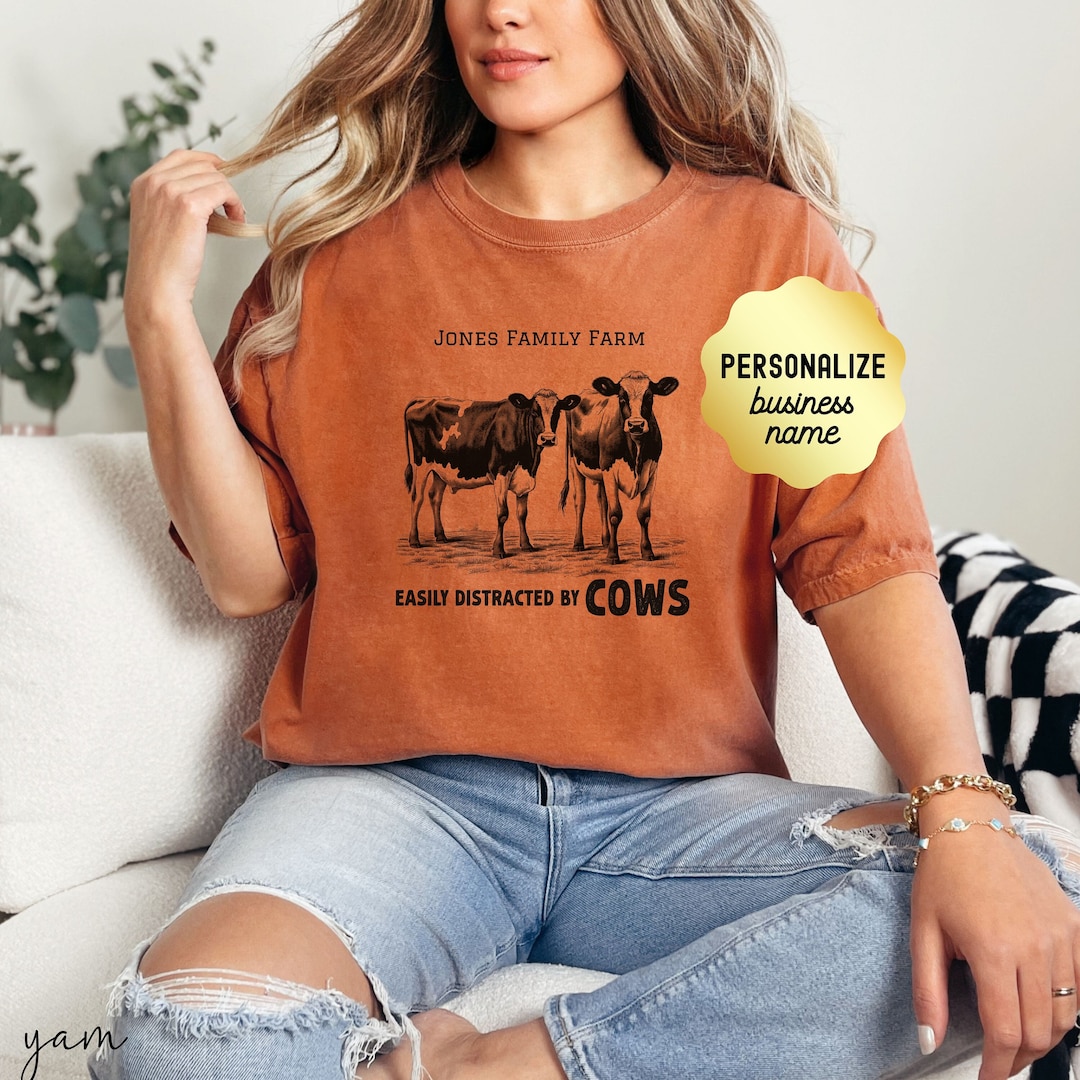 Dairy Farmer Custom Shirt Easily Distracted by Cows Shirt Cow Love ...